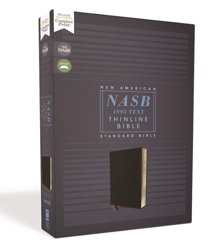 NASB, Thinline Bible, Bonded Leather, Black, Red Letter, 1995 Text, Co ...